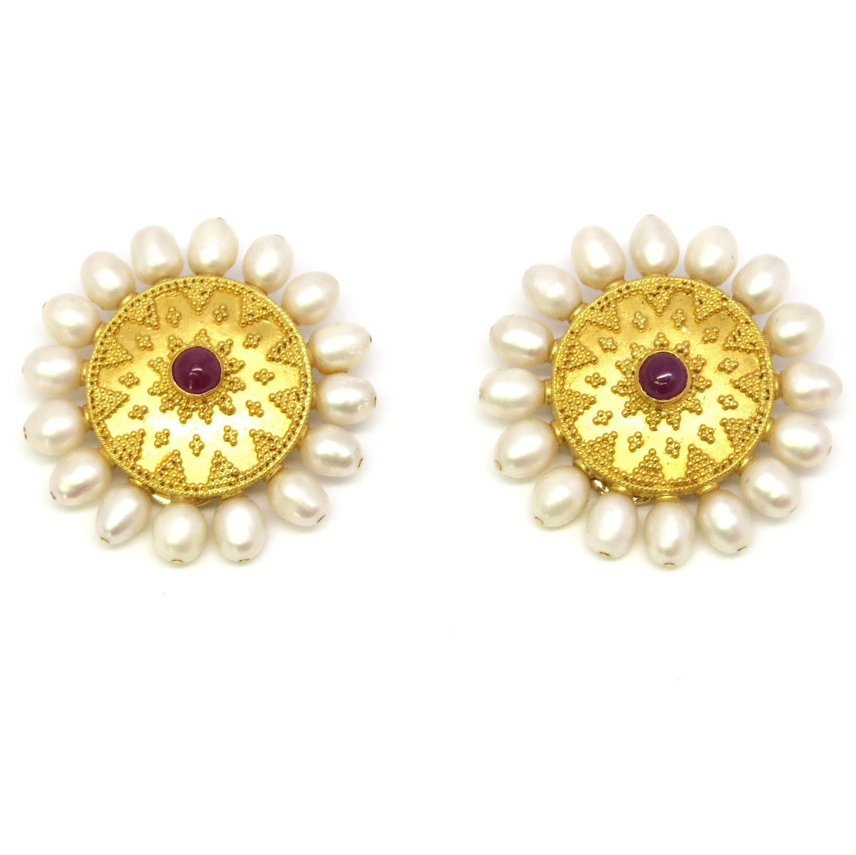 Ilias Lalaounis Greece Gold Ruby Cabochon Pearl Earrings – Stanley Michael Distinguished Jewels